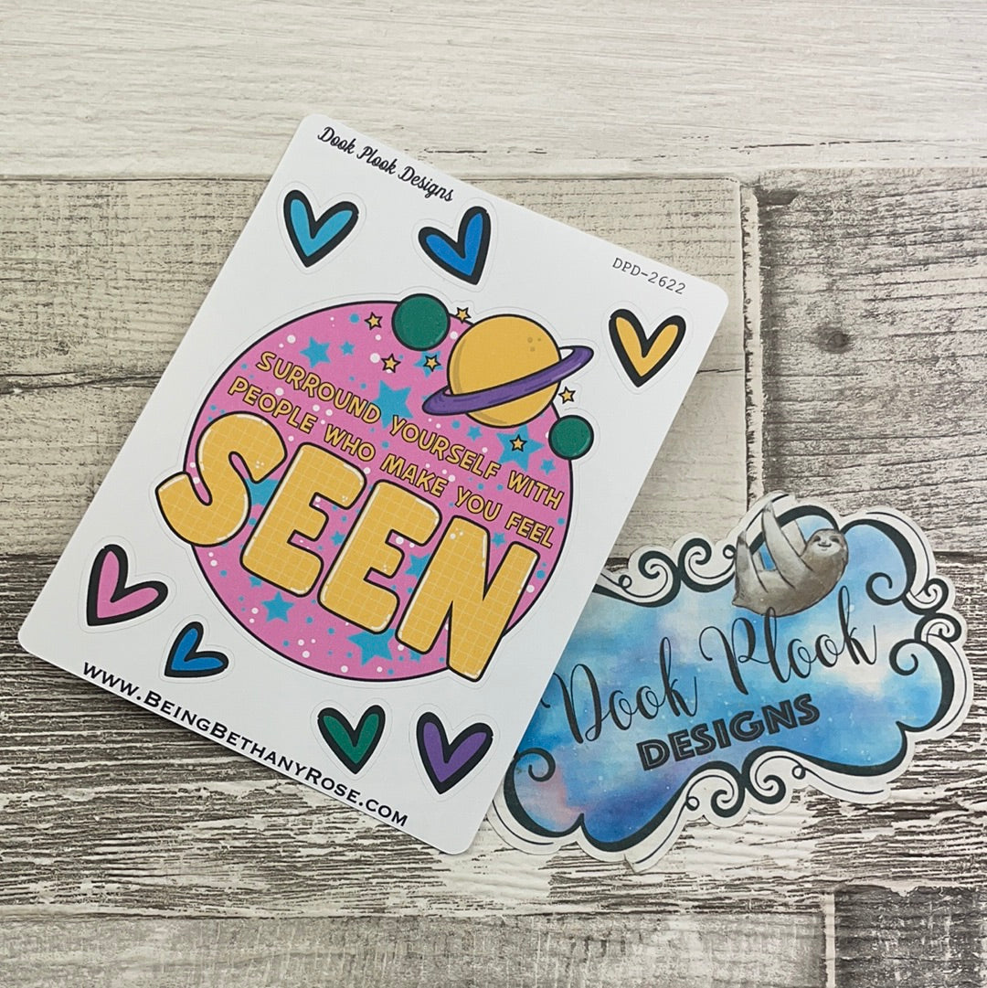 Motivational Quote "Seen" stickers (DPD2622) – www.beingbethanyrose.com